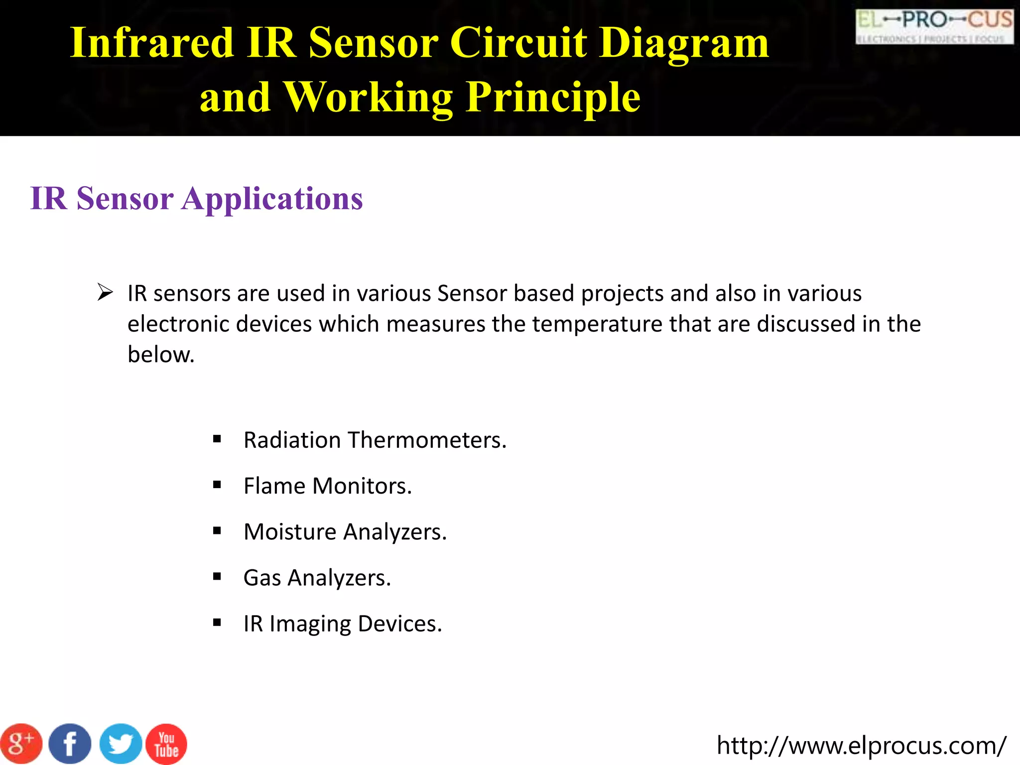 Infrared IR Sensor Circuit Diagram and Working Principle | PPTX