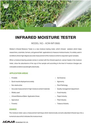 Infrared Moisture Tester by ACMAS Technologies Pvt Ltd. | PDF