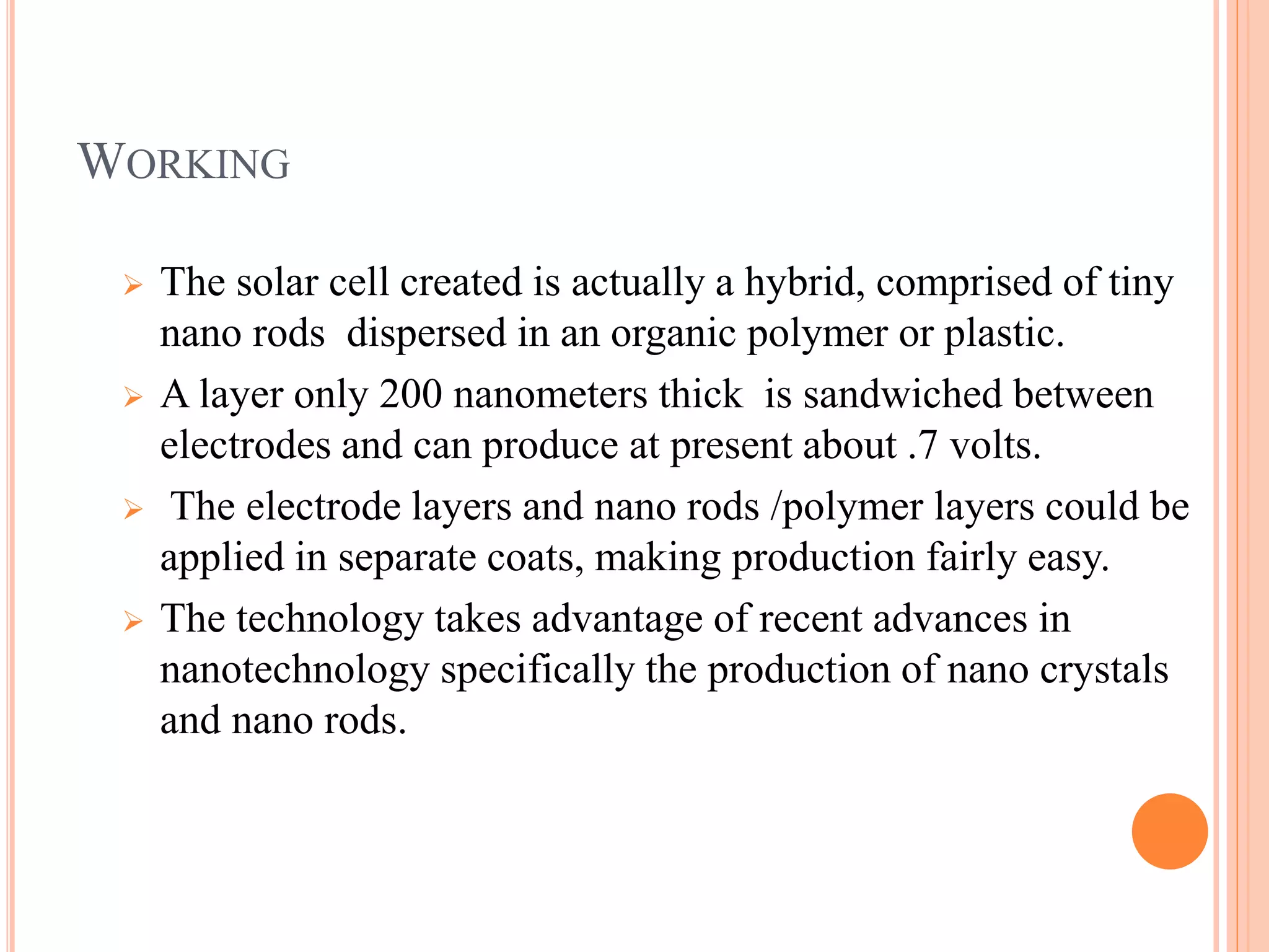 Infrared plastic solar cell | PPTX | Physics | Science