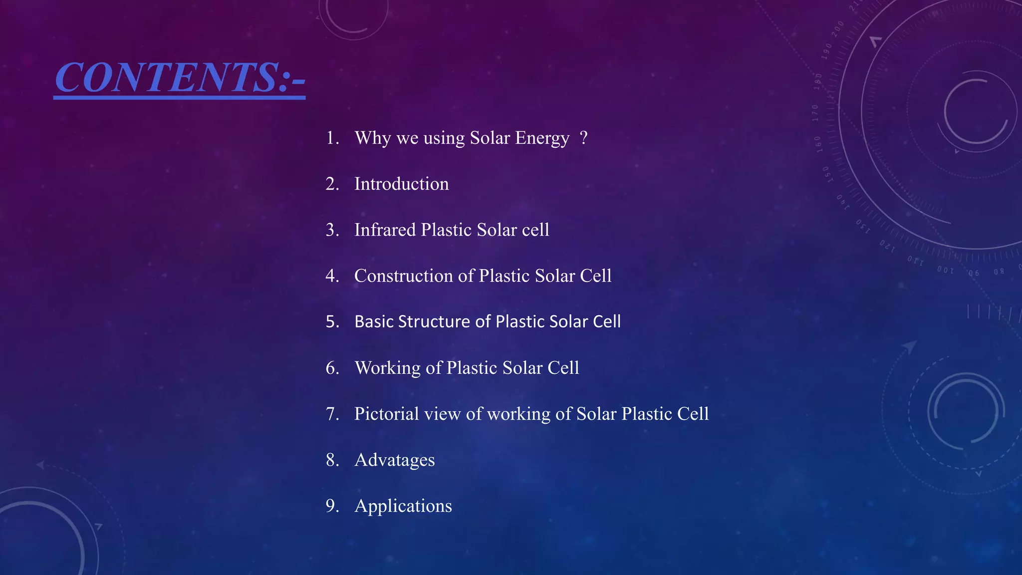 Infrared plastic solar cell | PPTX