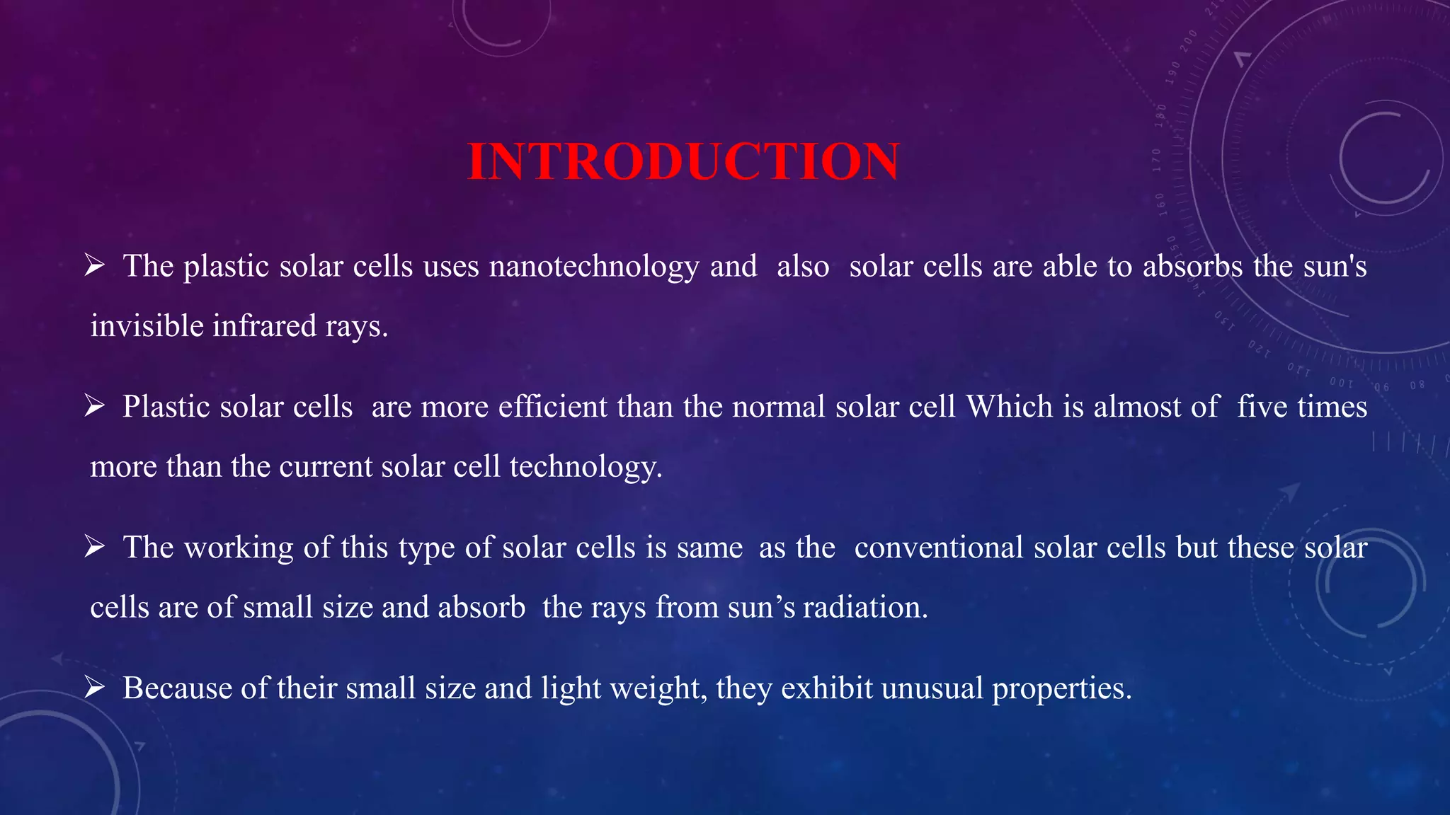 Infrared plastic solar cell | PPTX