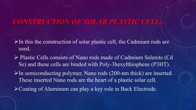 Infrared plastic solar cell | PPTX | Chemistry | Science