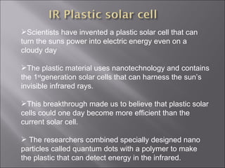 Infrared Plastic Solar Cell - EEERulez.BlogSpot.in