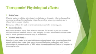 Infrared Radiation in electrotherapy for physiotherapy | PPTX