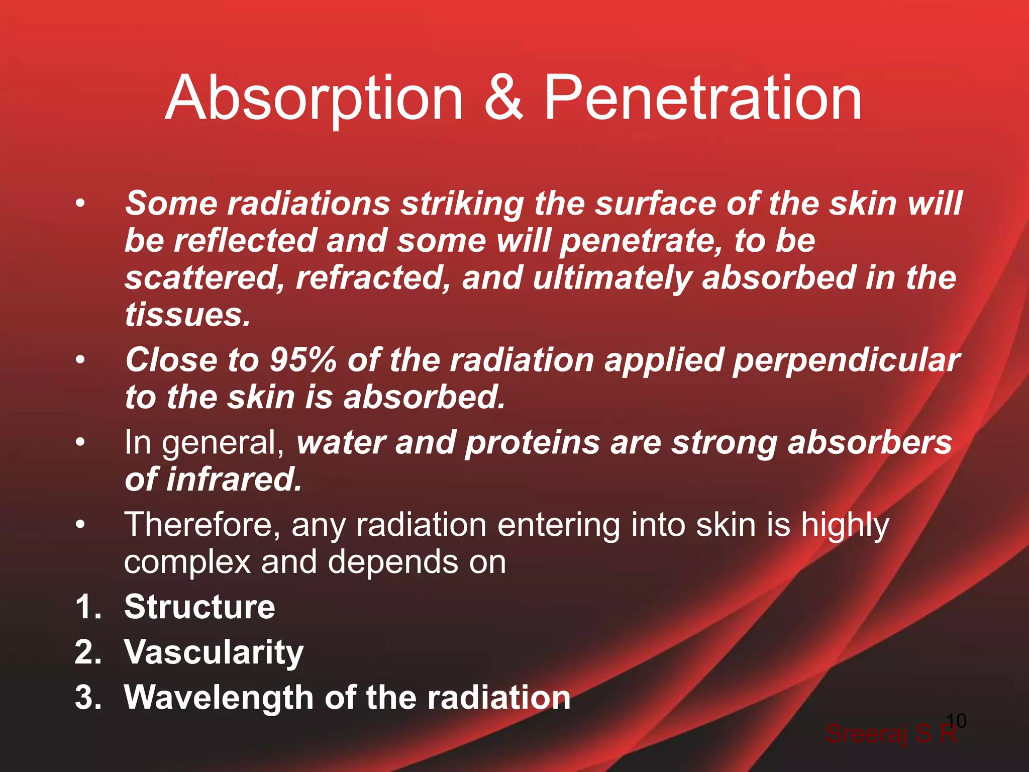 Infrared Radiation In Physiotherapy SRS | PPT