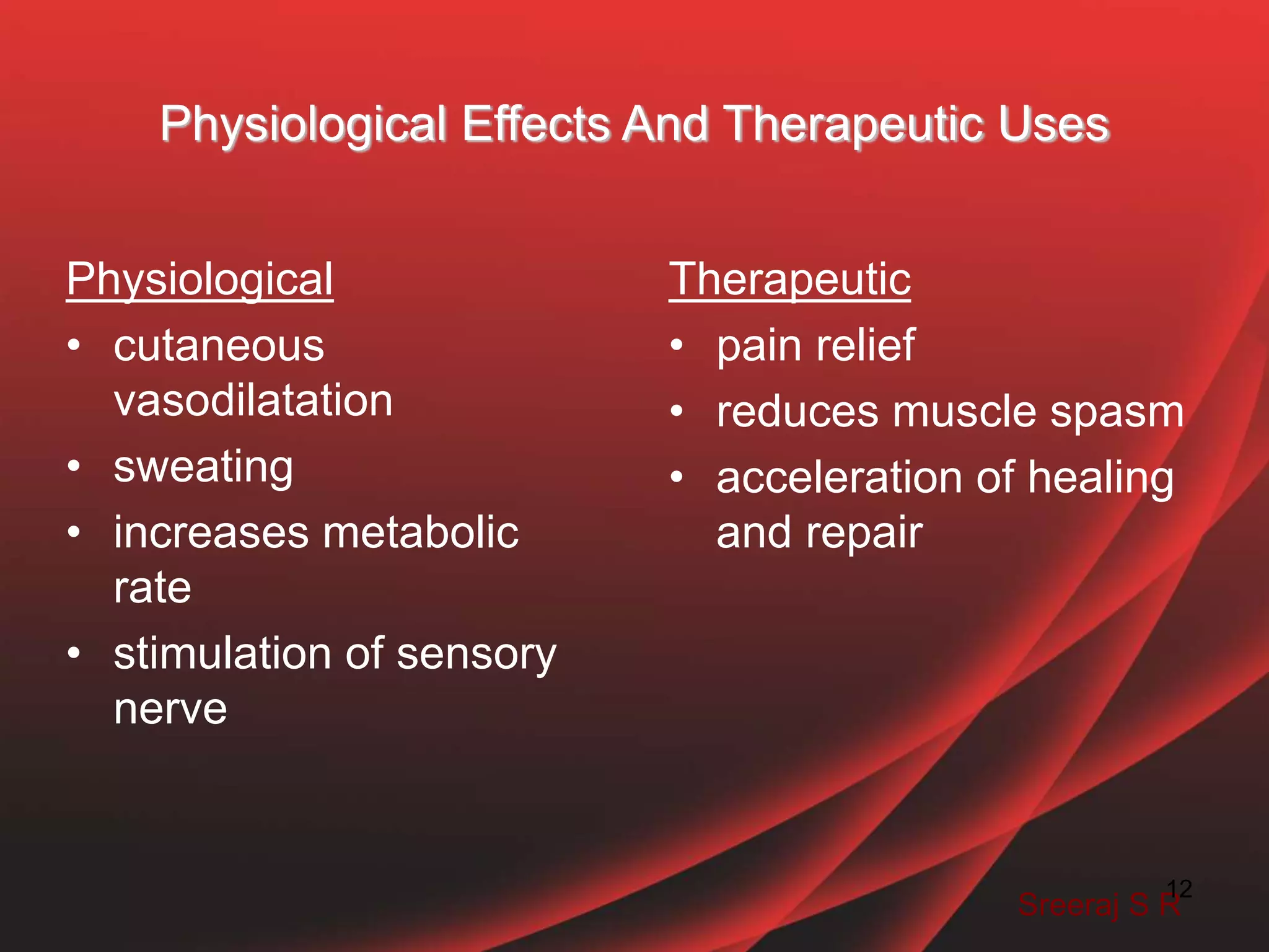 Infrared Radiation In Physiotherapy SRS | PPT