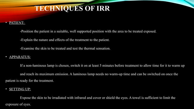 Infrared Radiation Therapy in Physiotherapy | PPTX