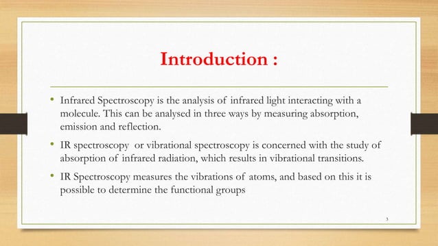 Infra red spectroscopy | PPTX