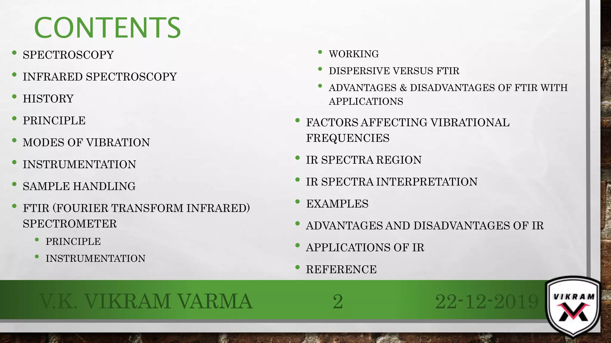 Infrared spectroscopy(IR) & FTIR (Analytical Technique) | PPTX