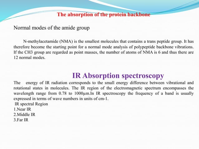 Infra red spectroscopy protein analysis | PPTX
