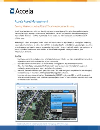 Infrastructure Asset Management - Datasheet - Accela | PDF