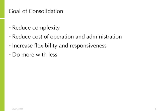 Infrastructure And Application Consolidation Analysis And Design | PPT