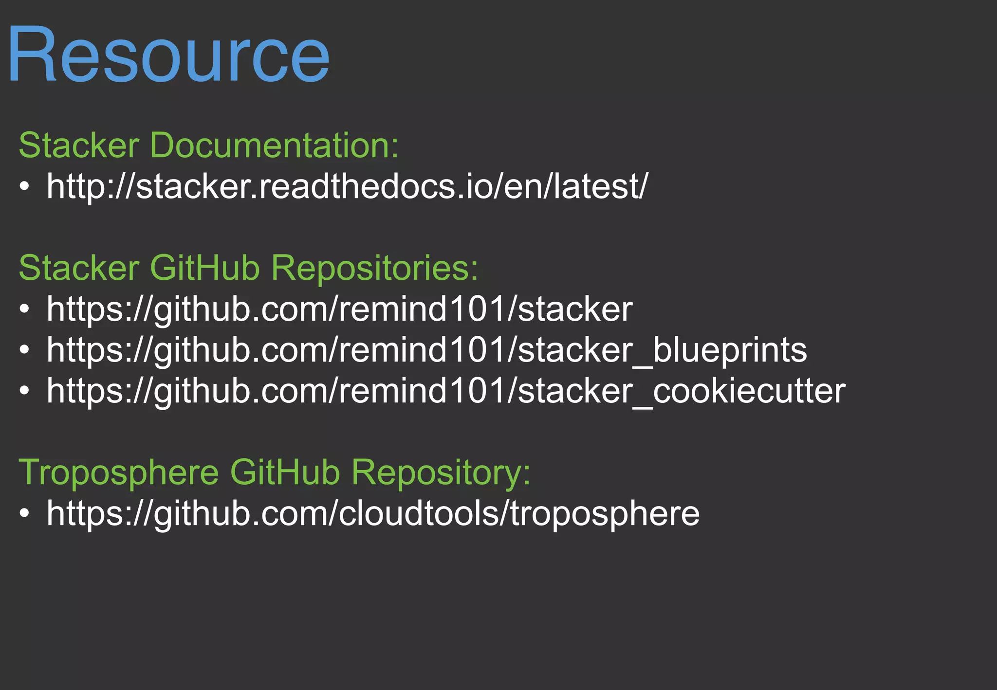 Infrastructure as code deployed using Stacker | PDF