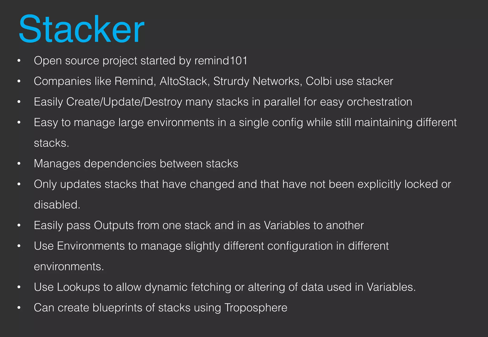 Infrastructure as code deployed using Stacker | PDF