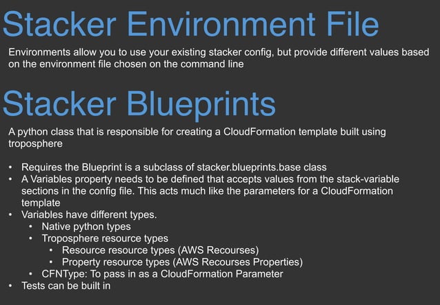 Infrastructure as code deployed using Stacker | PPT
