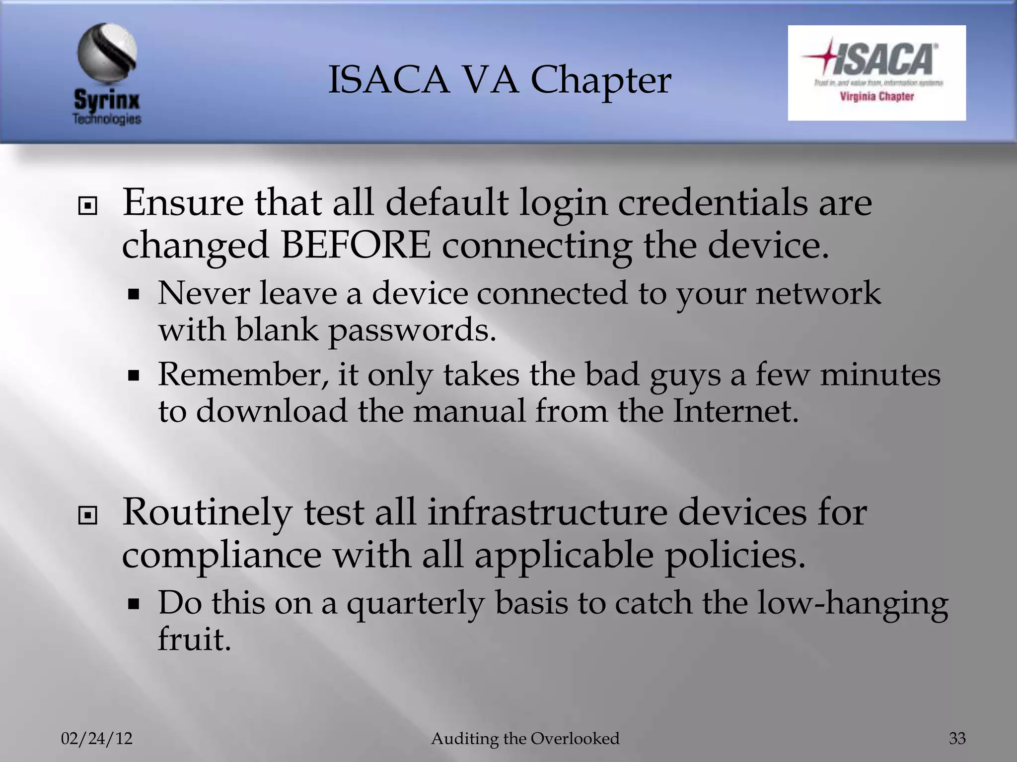 Infrastructure Auditing | PPTX