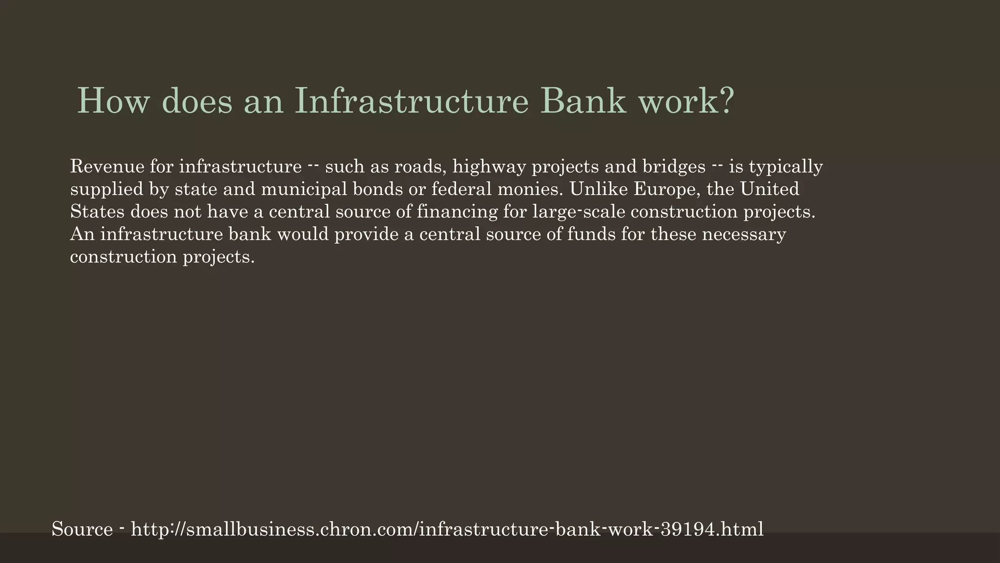 Infrastructure Bank and Infrastructure Spending - Canada | PPTX