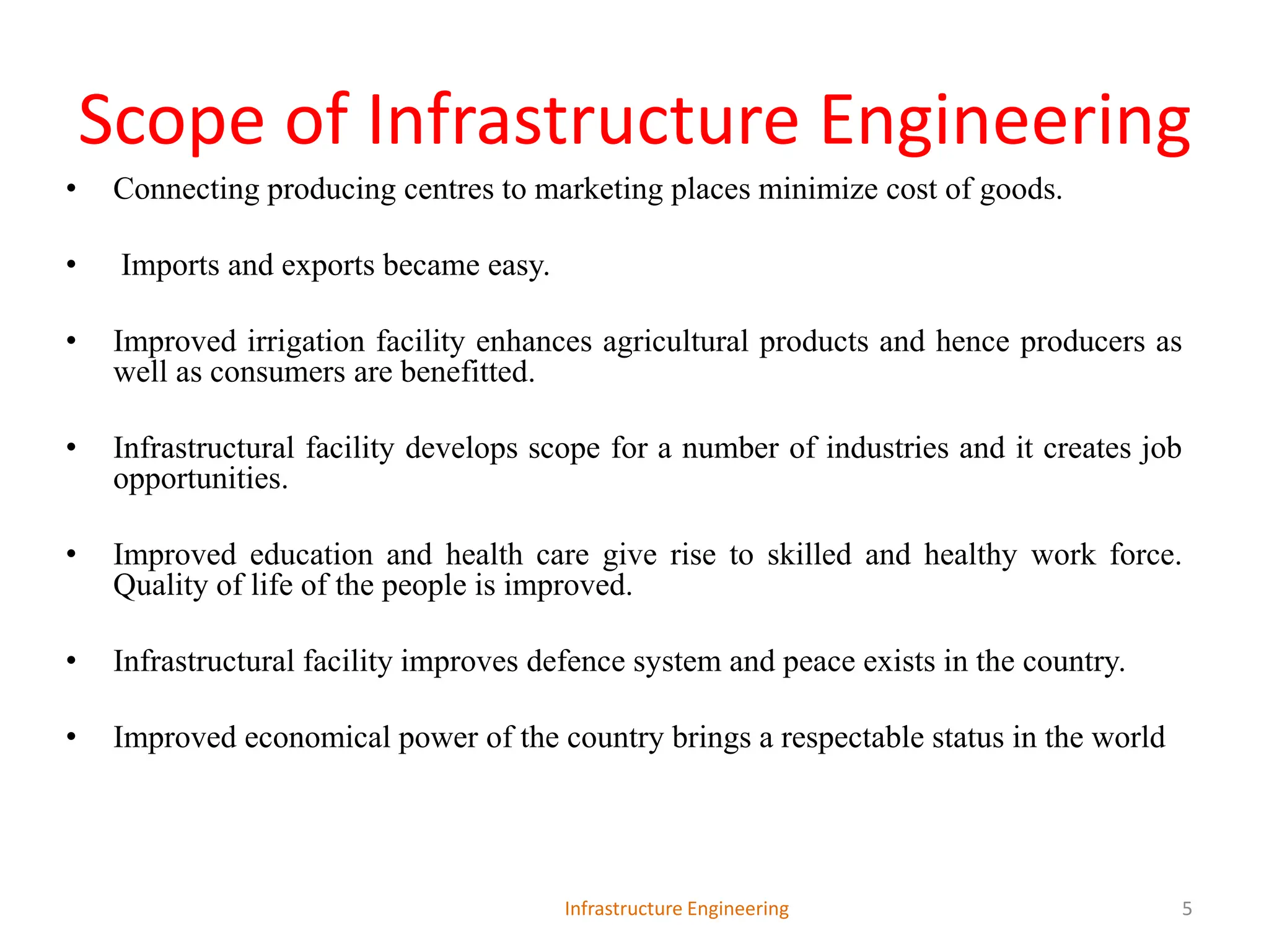 Infrastructure Engineering, Definitions of infrastructure, Scope of ...