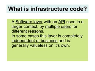 Infrastructure code in Agile software development | PPT
