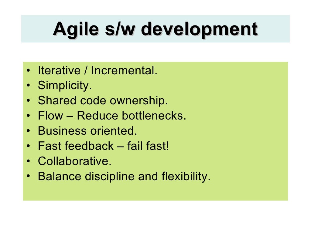 Agile s/w development Iterative