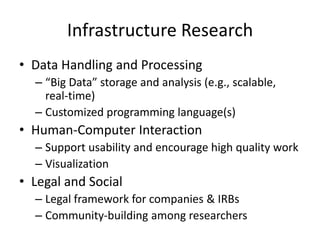 Infrastructure for Supporting Computational Social Science | PPTX | Science