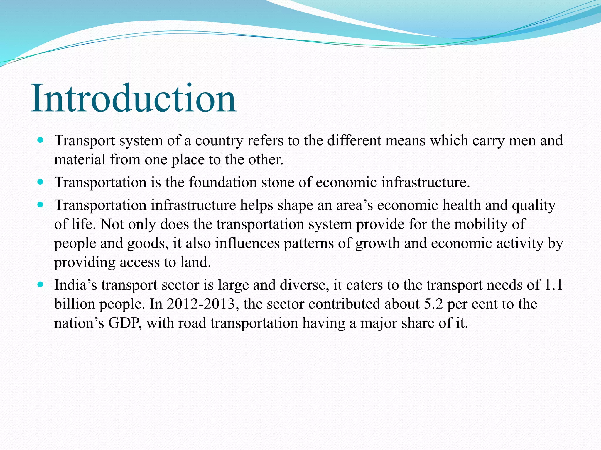Infrastructure of transportation | PPTX