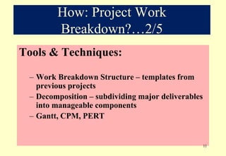 Infrastructure project and responsibility break down | PDF