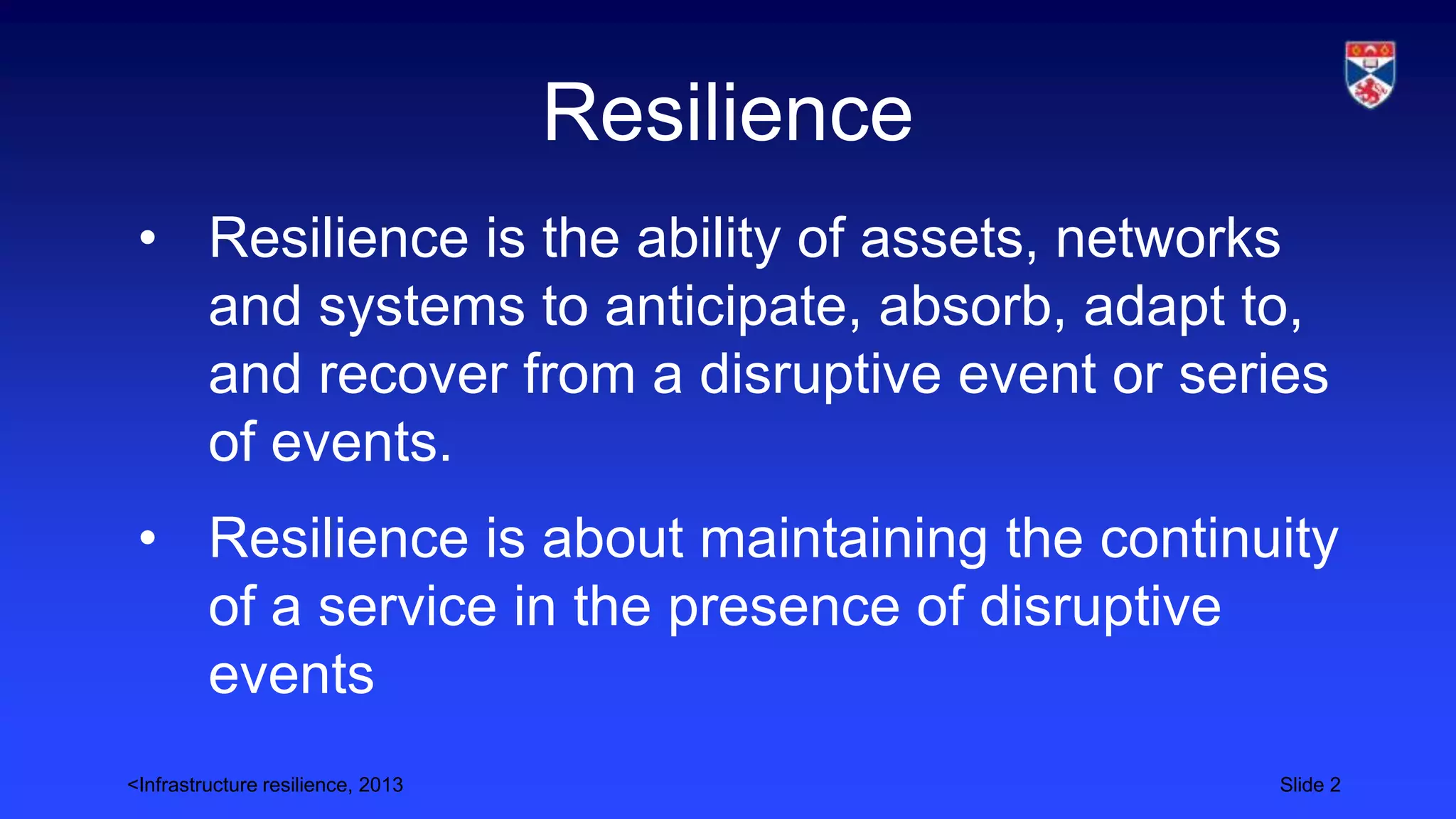 Infrastructure resilience | PPTX