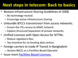 Infrastructure sharing in bangladesh bottlenecks and way forward | PPT