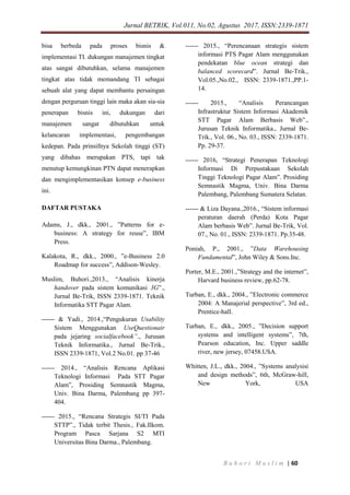 INFRASTRUKTUR E-BUSINESS SEKOLAH TINGGI DI PAGAR ALAM | PDF