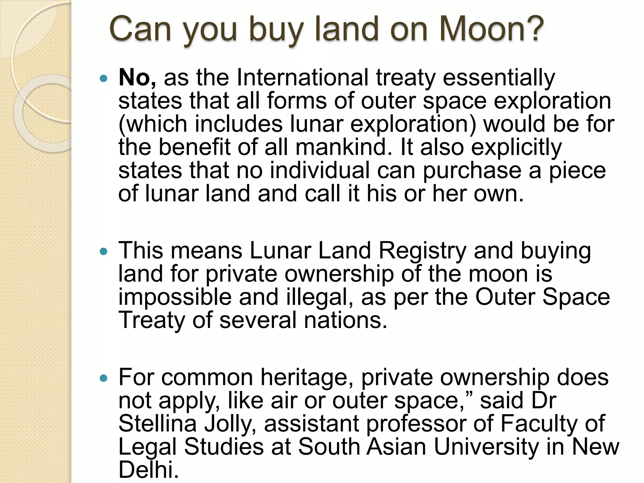 Land Acquisition On Moon | PPTX