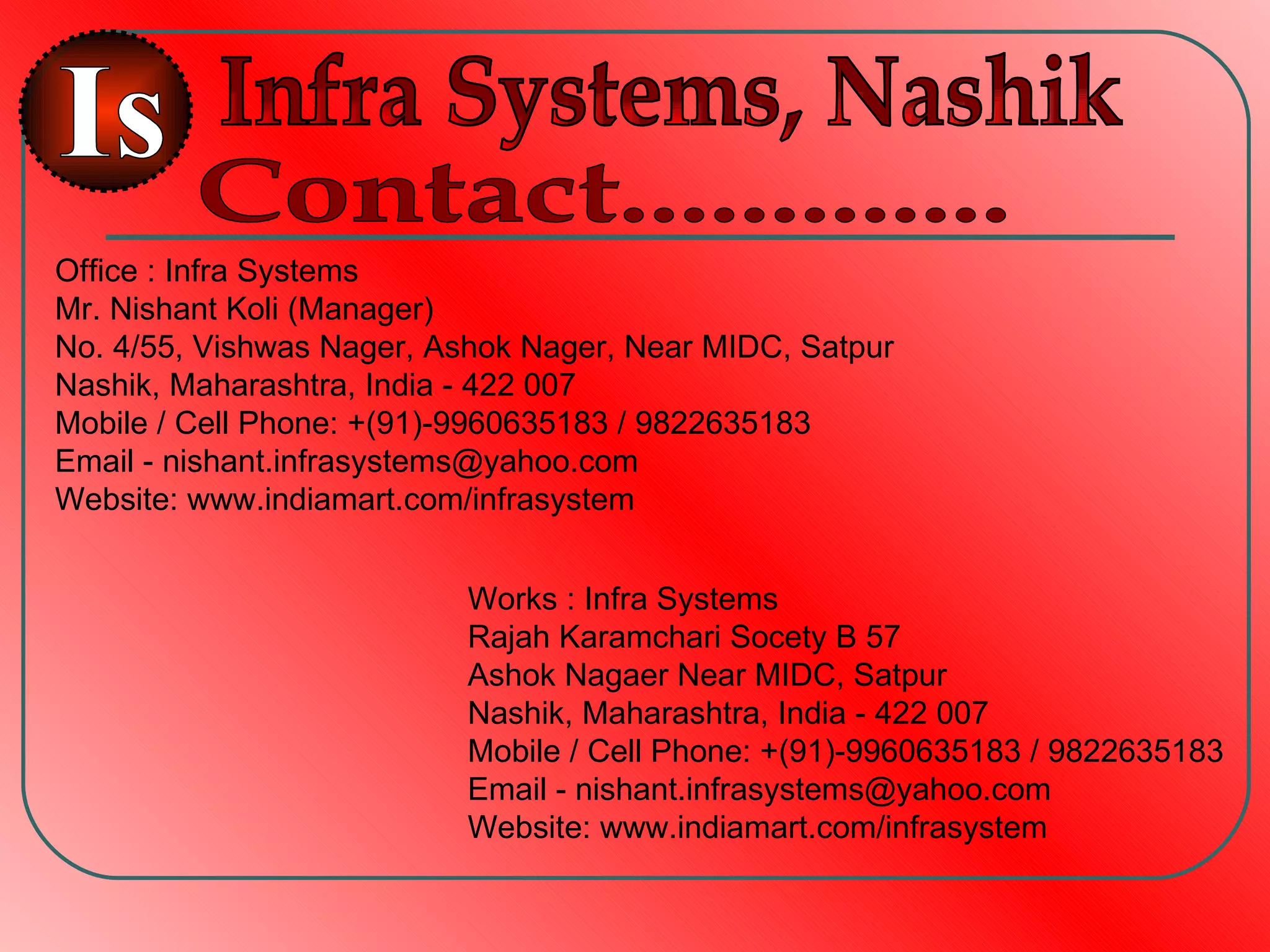 Infra systems | PPT