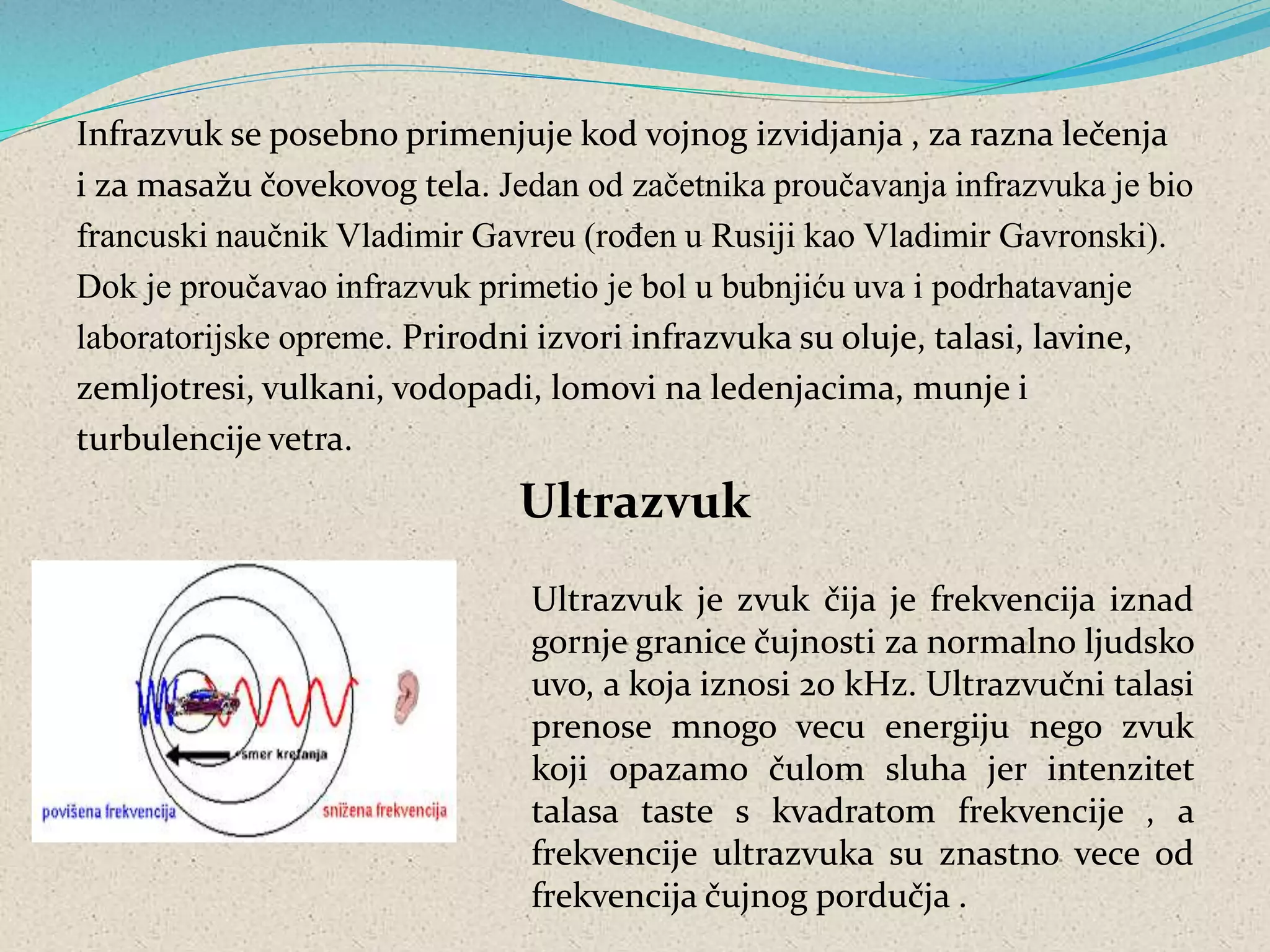 preInfrazvuk ultrazvuk | PPTX