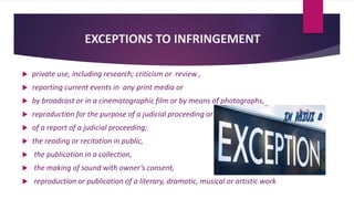 Infringement of Copyright (Case Laws) | PPTX
