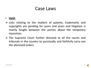 Infringement of patents and remedies | PPTX