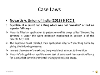 Infringement of patents and remedies | PPTX