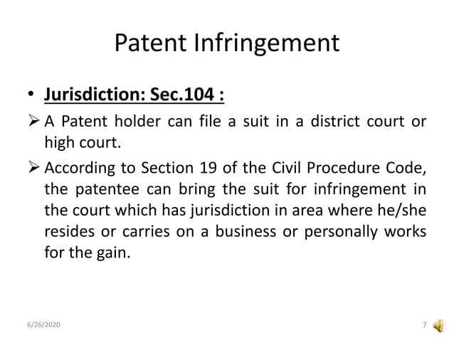 Infringement of patents and remedies | PPTX | Legal Services Industry ...