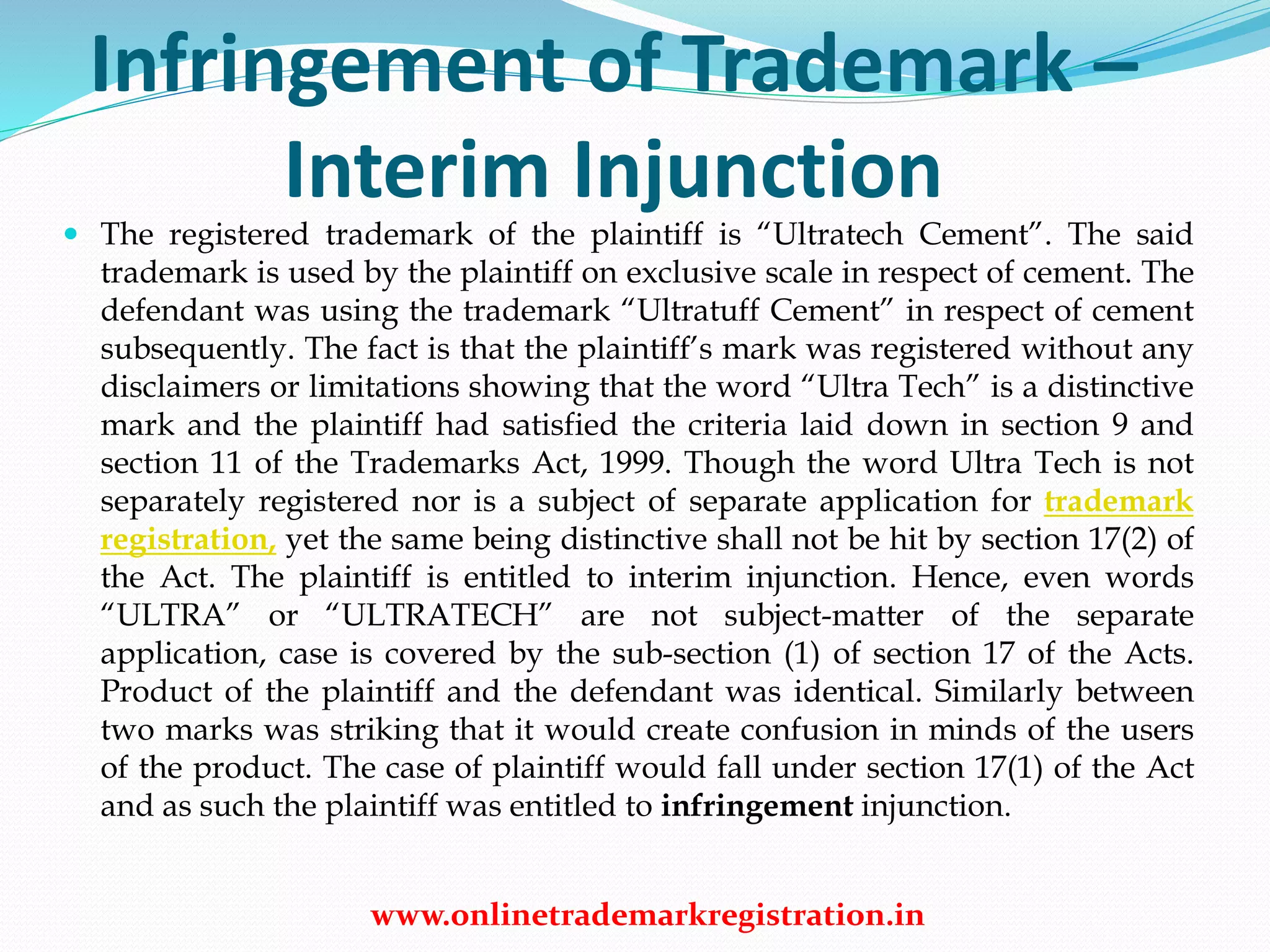 Infringement of trademark | PDF