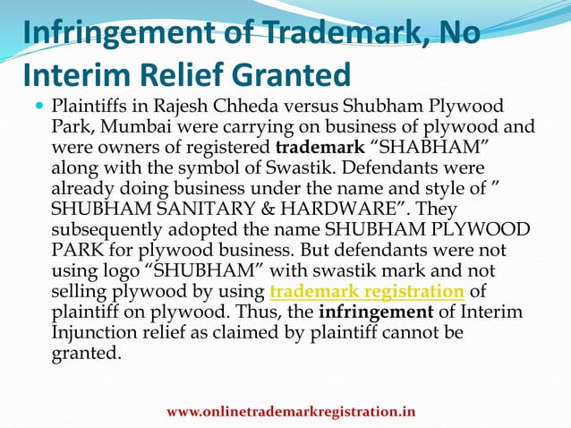 Infringement of trademark | PDF