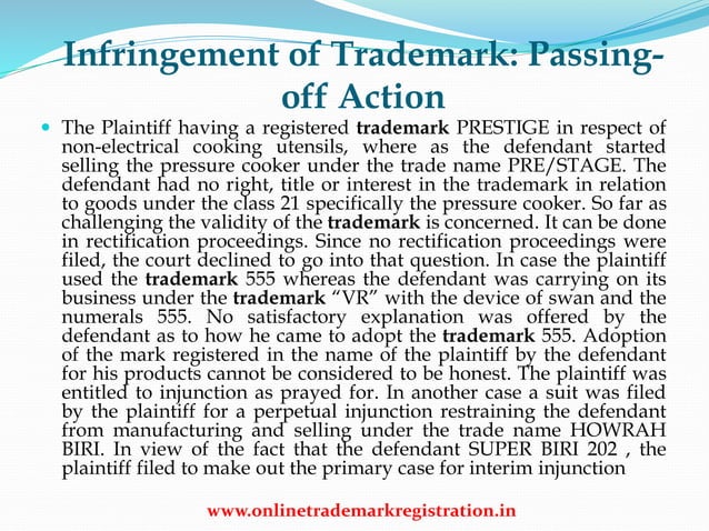 Infringement of trademark | PDF