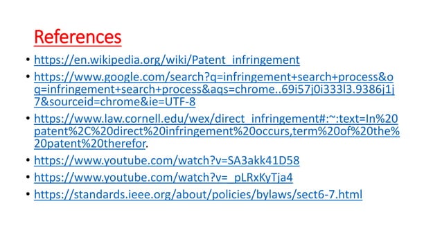Infringement search | PPT