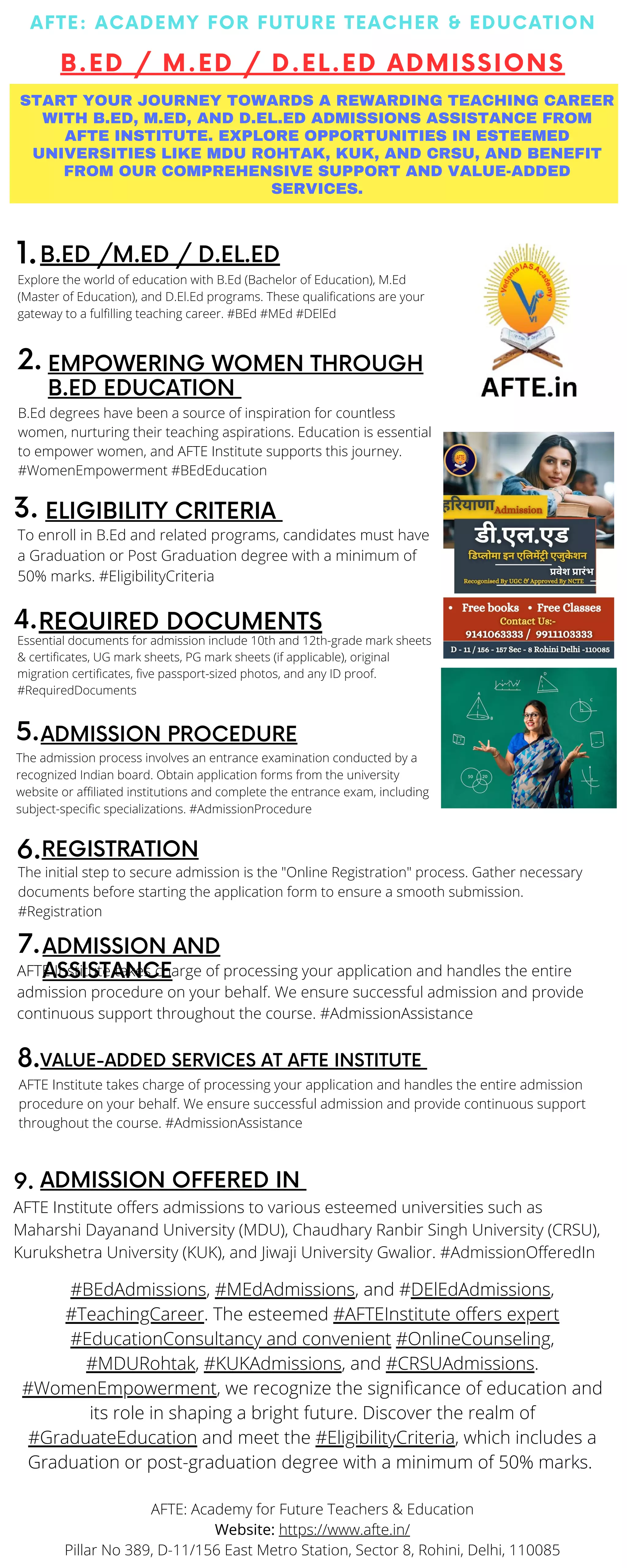 B.Ed / M.Ed / D.El.Ed Admissions | PDF