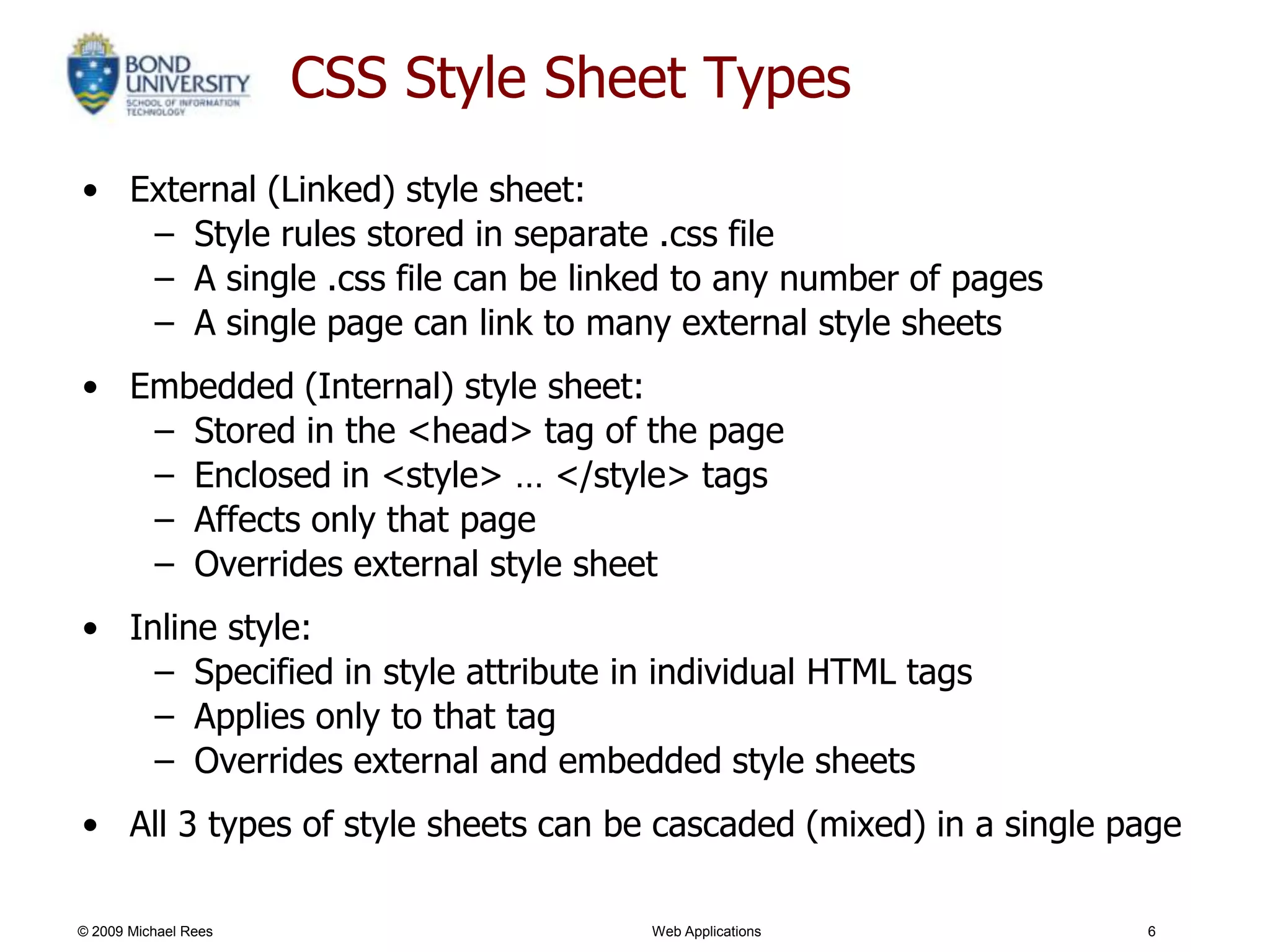 INFT132 093 05 Cascading Style Sheets | PPT