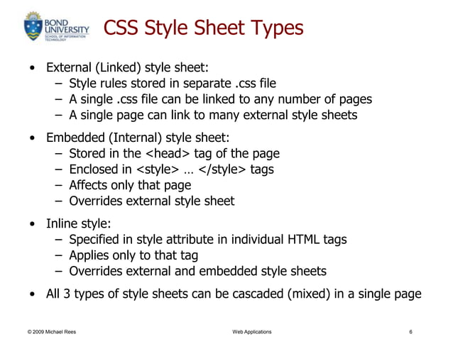 INFT132 093 05 Cascading Style Sheets | PPT