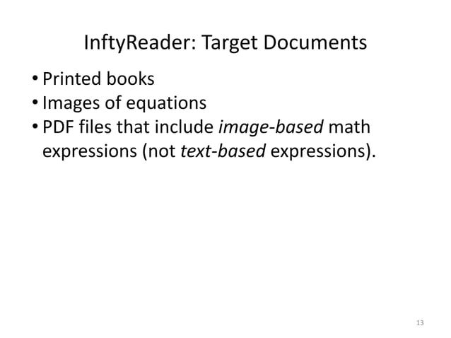 InftyReader and ChattyInfty Overview | PPT