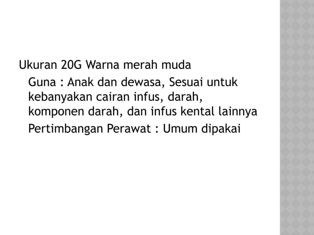 Pemasangan IVFD yang benar sesuai dengan sytandar yang di perhatikan | PPTX