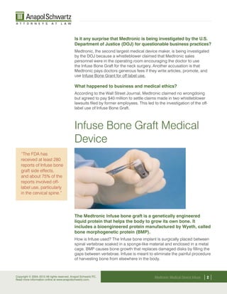 Infuse - Medtronic Medical Device Lawsuits | PDF