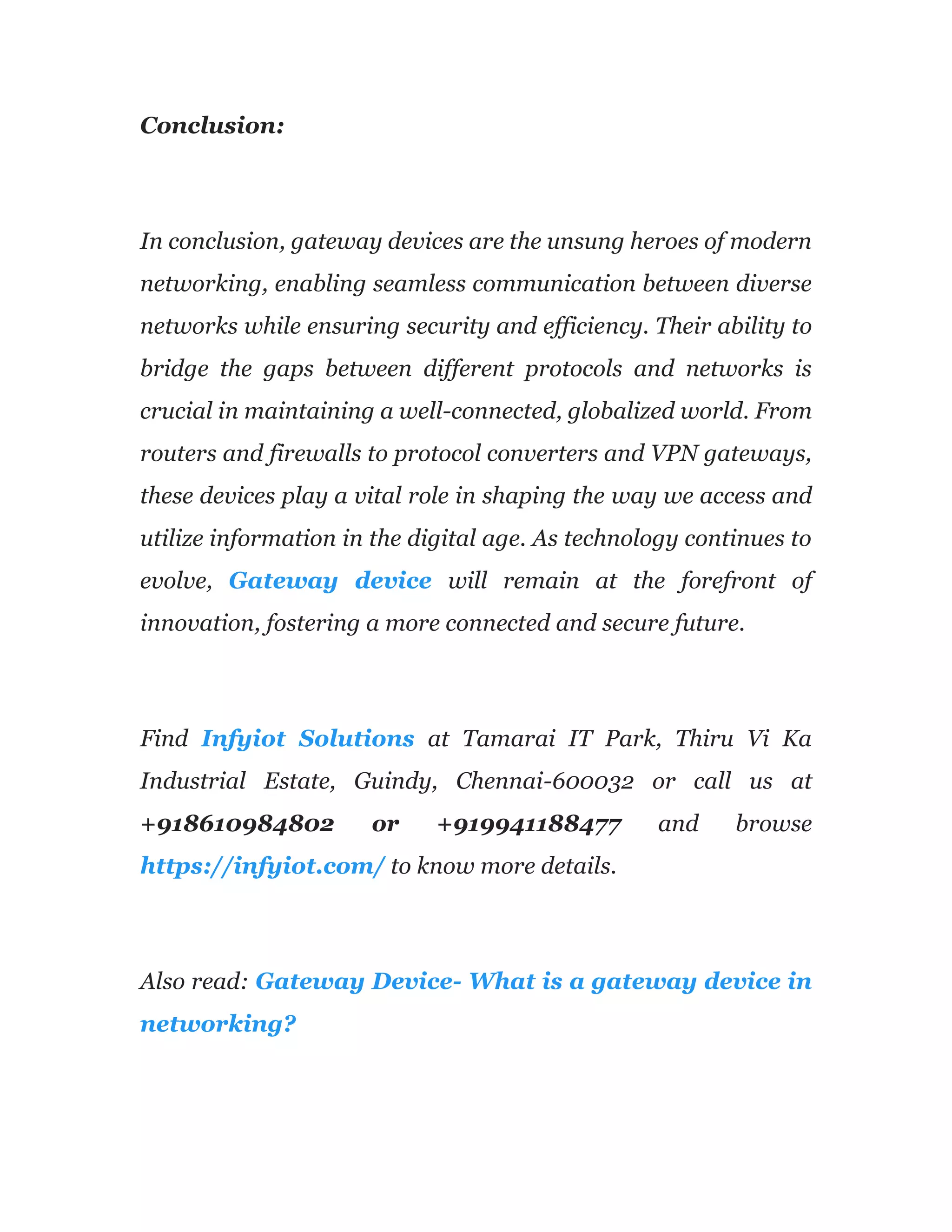Demystifying Gateway Devices The Backbone Of Modern Networking Pdf