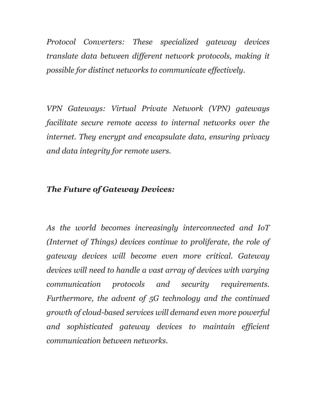 Demystifying Gateway Devices The Backbone Of Modern Networking Pdf