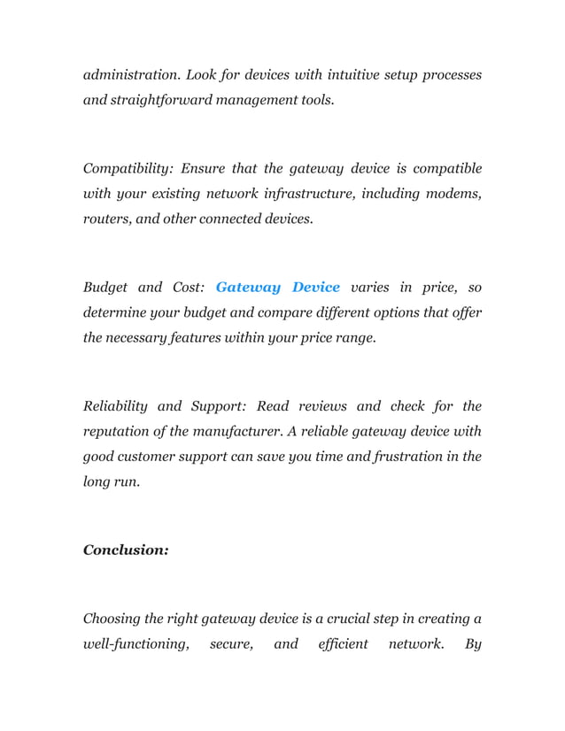 Demystifying Gateway Devices: The Backbone of Modern Networking | PDF